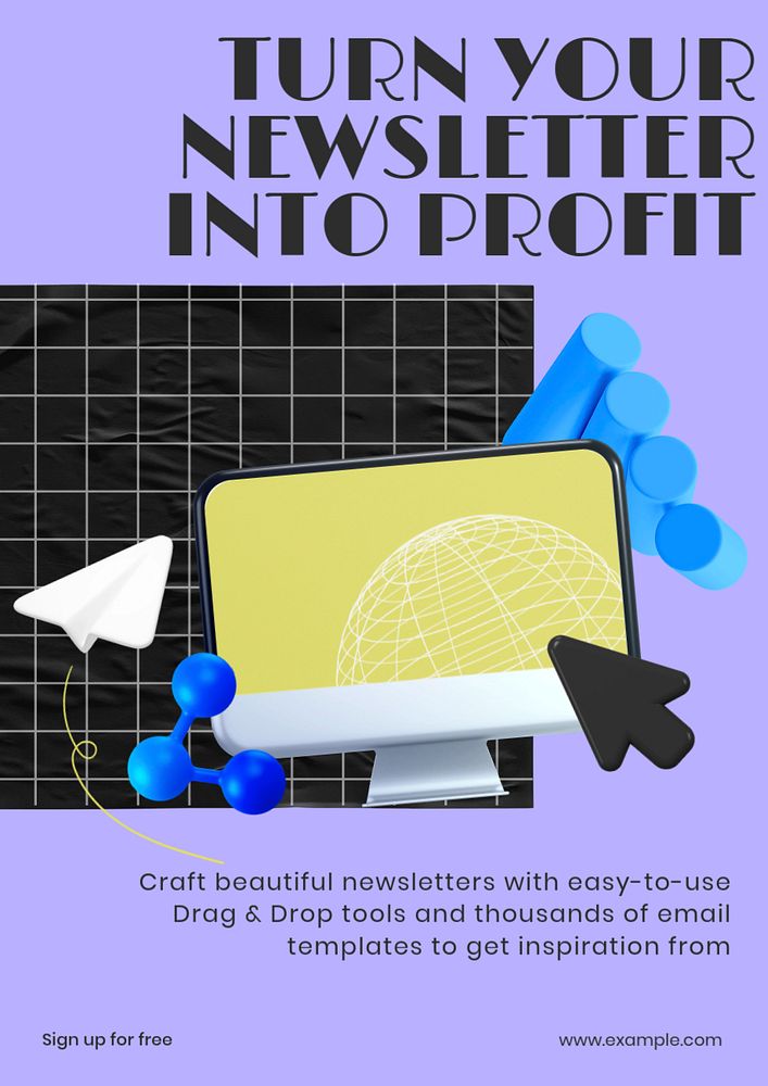 Newsletter poster template, editable text | Premium Editable Template ...