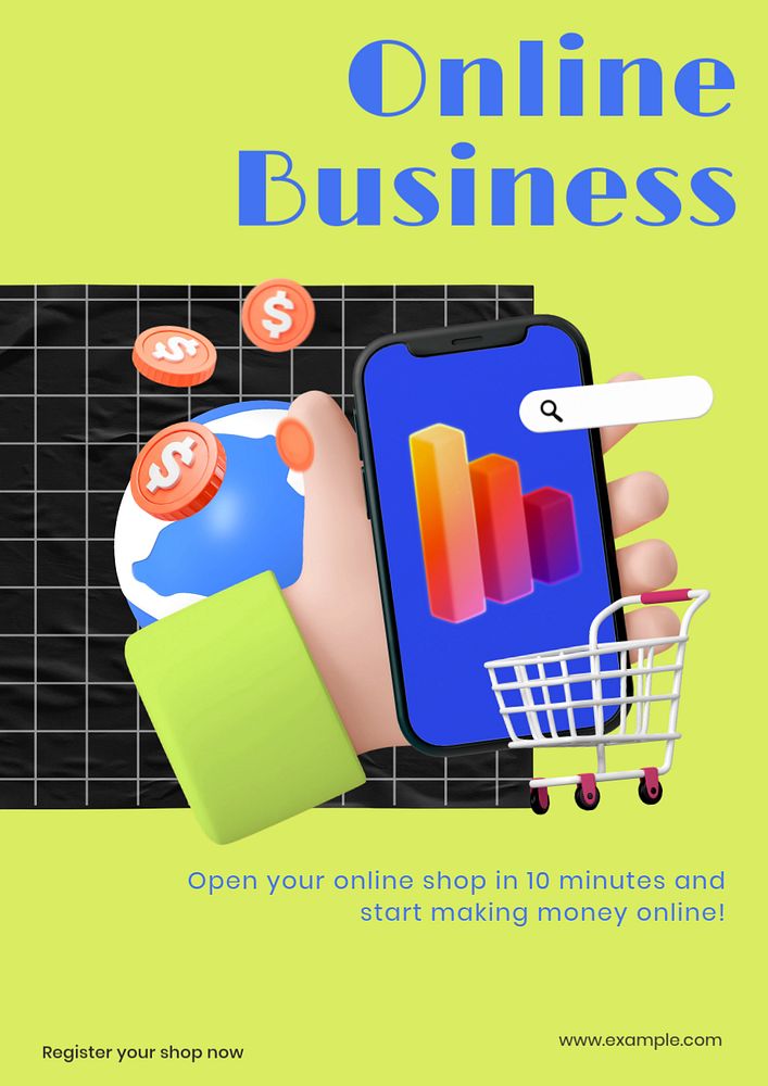 E-commerce platform poster template, editable | Premium Editable ...