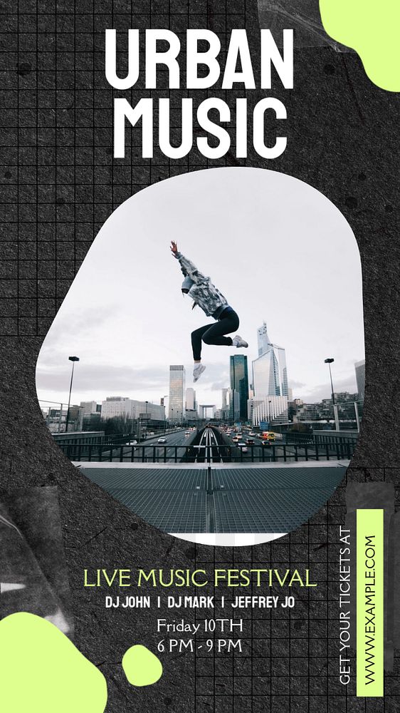 Urban music Pinterest pin template, | Premium Editable Template - rawpixel