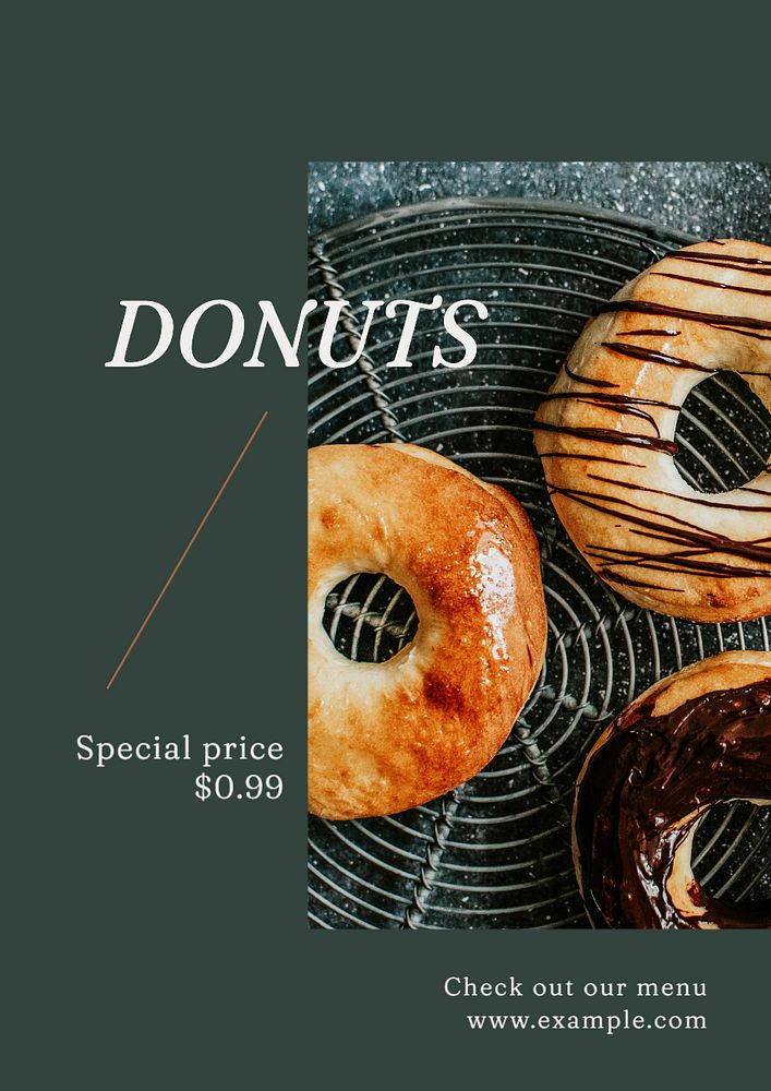 Donut shop poster template, editable | Premium Editable Template - rawpixel
