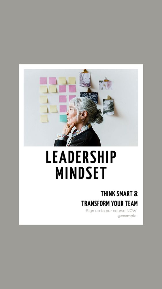 Leadership mindset Instagram story template, | Premium Editable ...