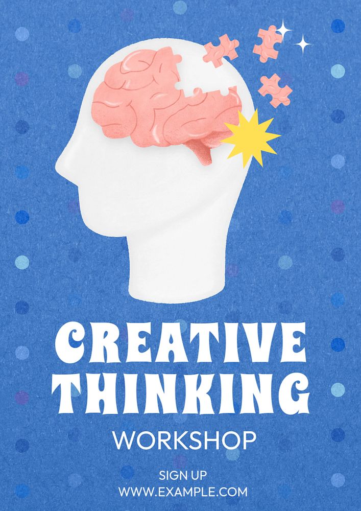 Creative thinking workshop poster template, | Premium Editable Template ...