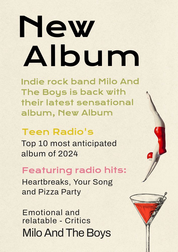 New album poster template, editable | Premium Editable Template - rawpixel
