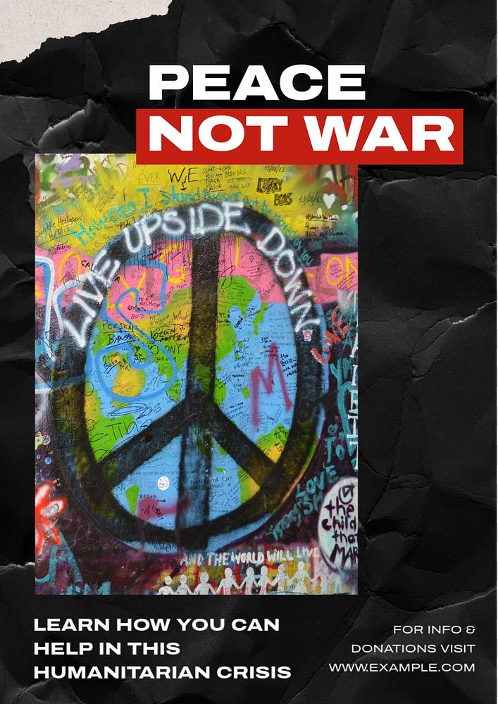 Peace not war poster template, | Free Editable Template - rawpixel