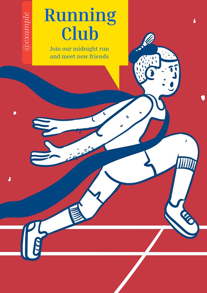 Running club poster template, editable | Premium Editable Template ...