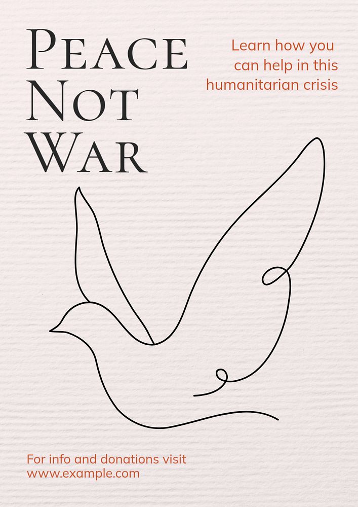 Peace not war poster template, | Free Editable Template - rawpixel