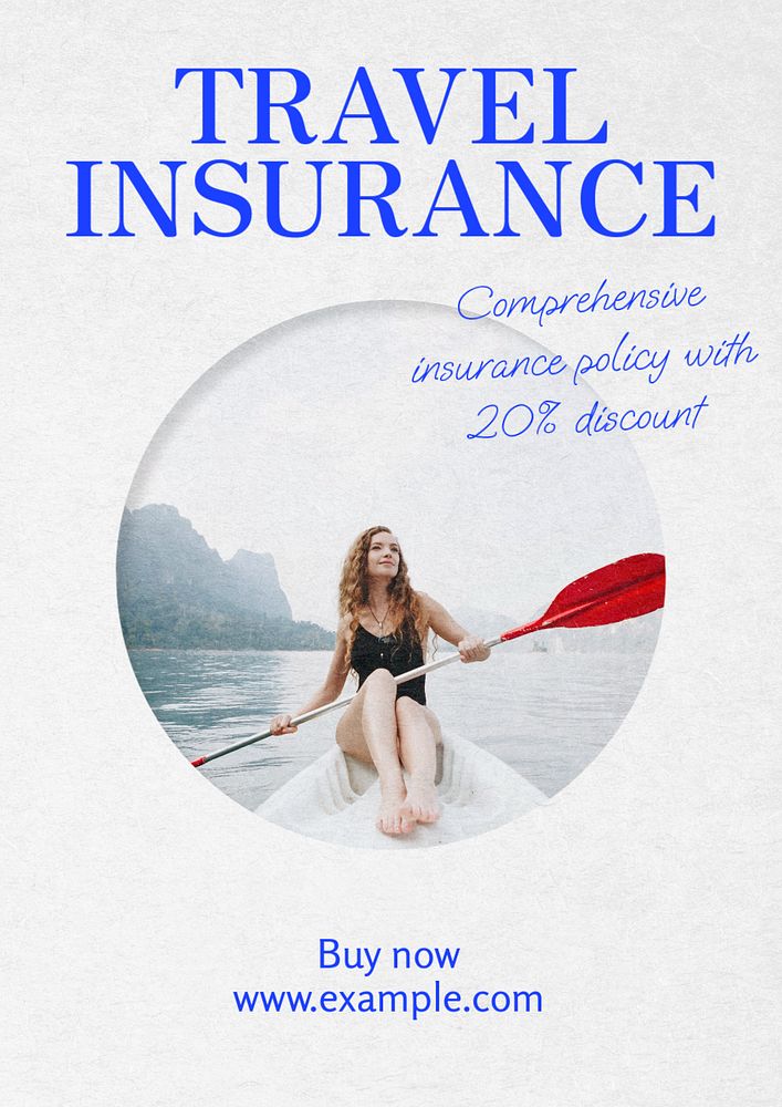 Travel insurance poster template, editable | Premium Editable Template ...