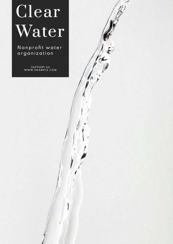 Clear Water poster template, editable | Premium Editable Template ...