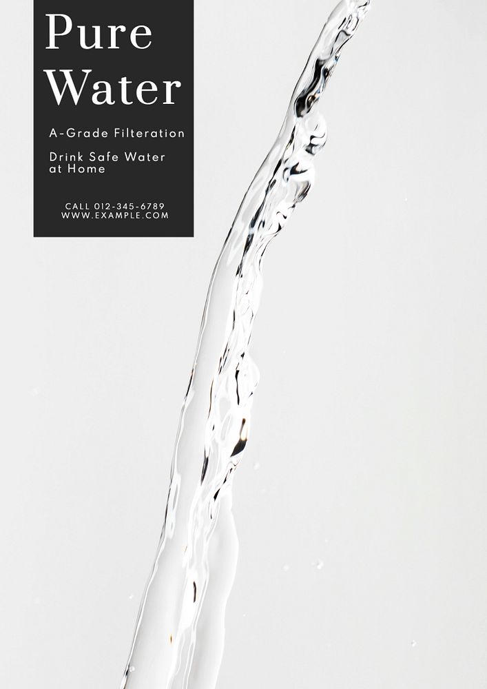 Pure water poster template, editable | Premium Editable Template - rawpixel