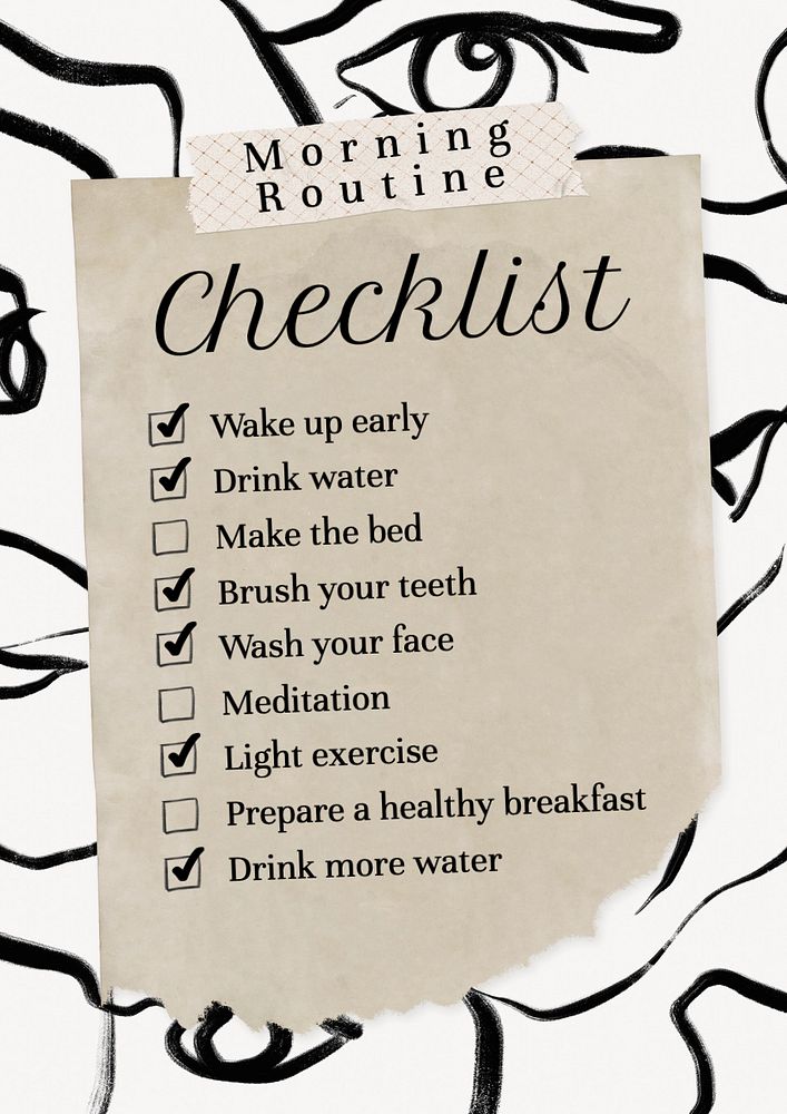 Morning routine poster template, editable | Premium Editable Template ...