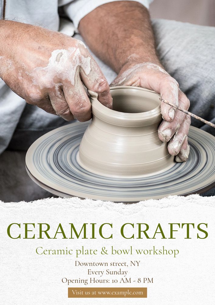 Ceramic craft poster template, editable | Premium Editable Template ...