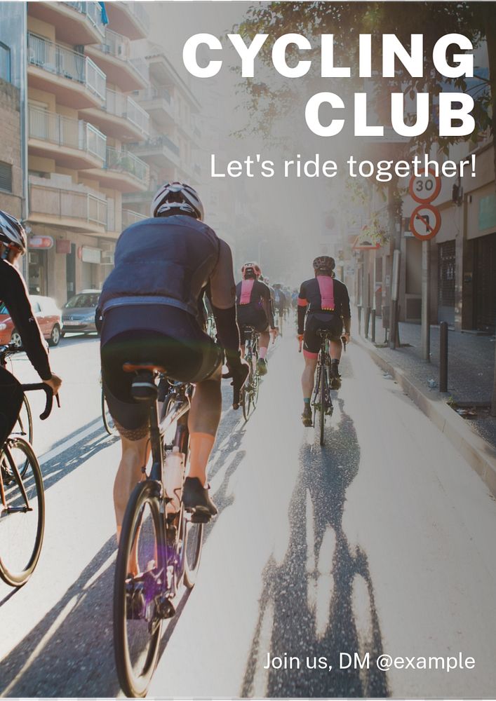 Cycling club poster template, editable | Premium Editable Template ...