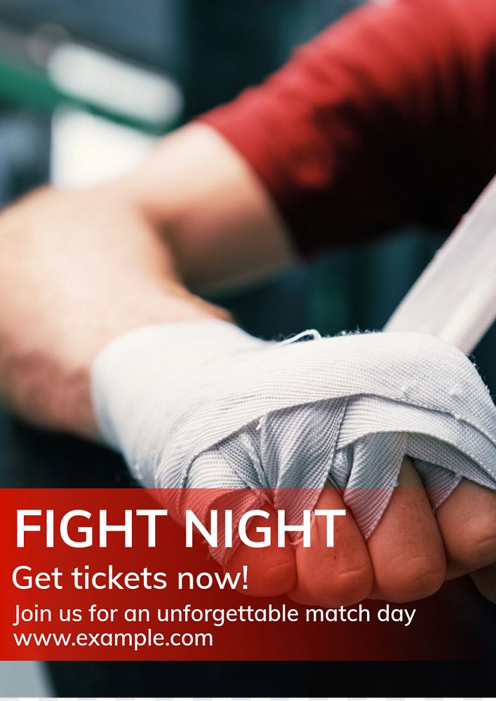 Fight night poster template, editable | Premium Editable Template ...