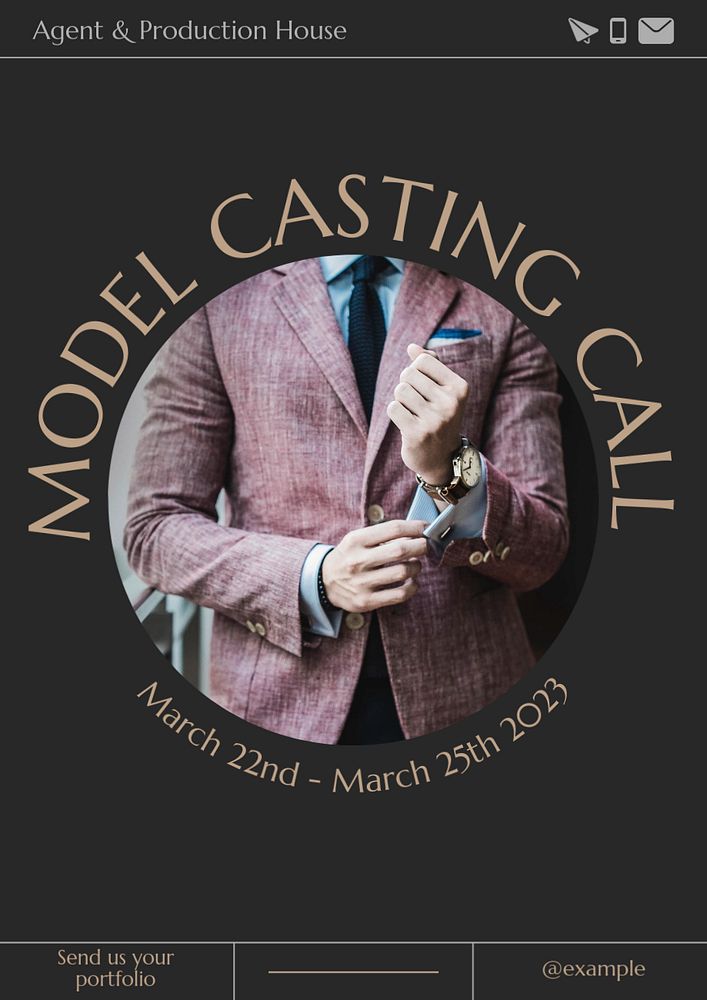Model casting call poster template, | Free Editable Template - rawpixel