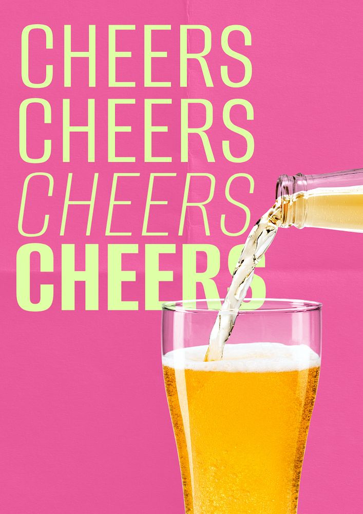 Cheers poster template, editable text | Premium Editable Template ...