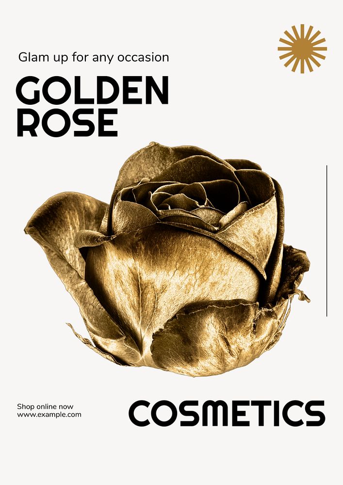 Rose cosmetics poster template, editable | Premium Editable Template ...