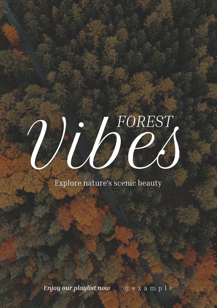 Forest vibes poster template, editable | Premium Editable Template ...