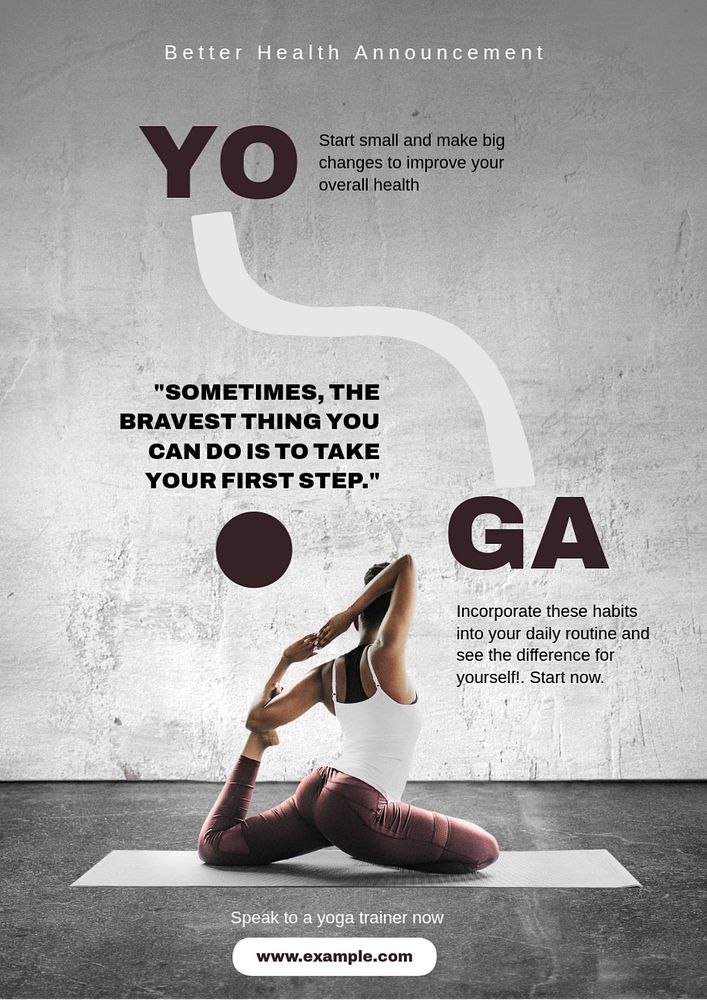 Yoga class poster template, editable | Premium Editable Template - rawpixel