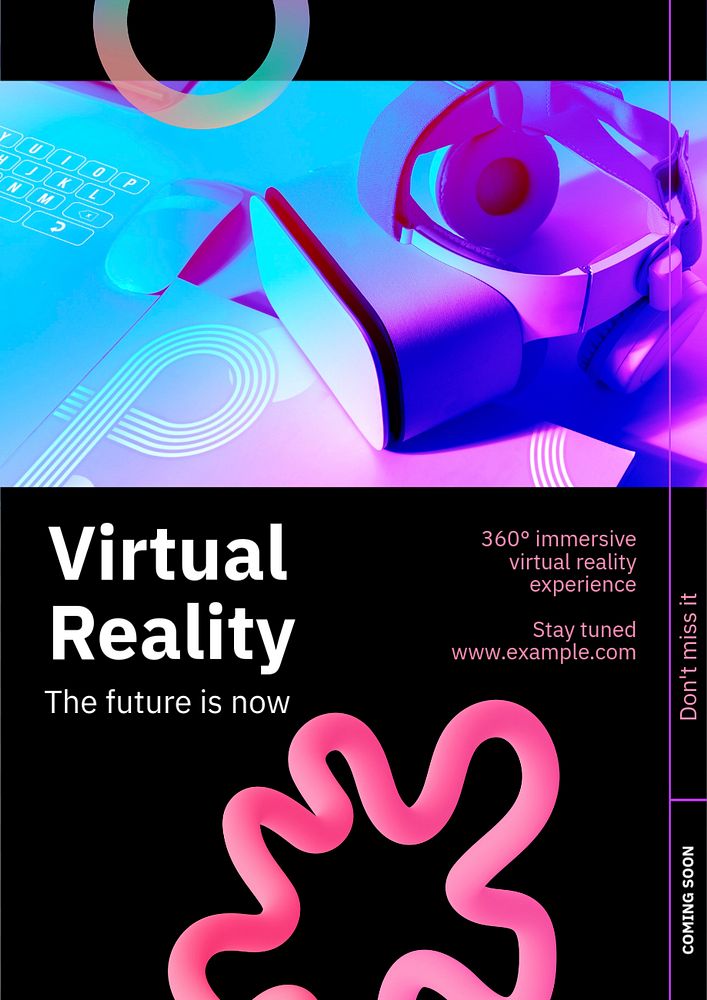 Virtual reality poster template, editable | Premium Editable Template ...