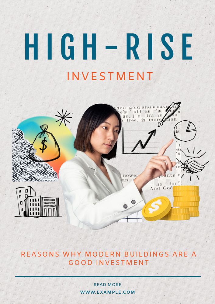 high rise investment poster template, | Premium Editable Template ...