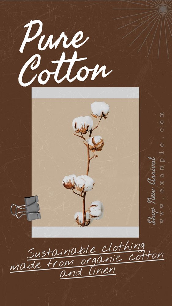 Pure cotton Instagram story template, | Premium Editable Template ...