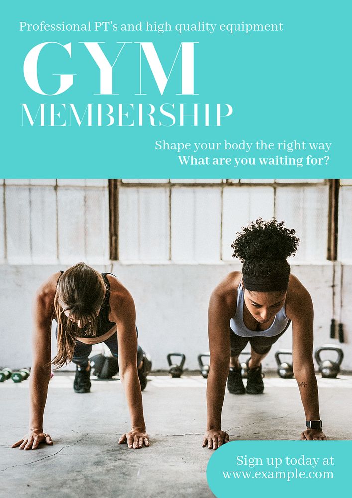 Gym membership poster template, editable | Premium Editable Template ...