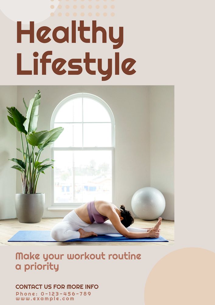 Healthy lifestyle poster template, editable | Premium Editable Template ...