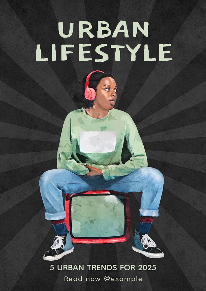 Urban lifestyle poster template, editable | Premium Editable Template ...