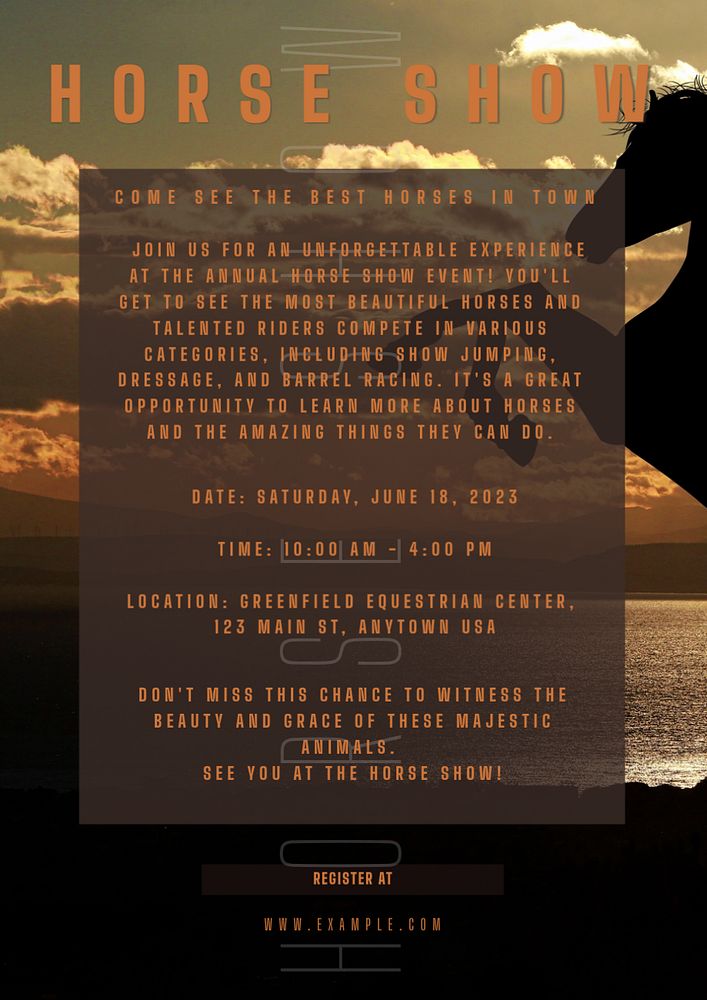 Horse show poster template, editable | Premium Editable Template - rawpixel