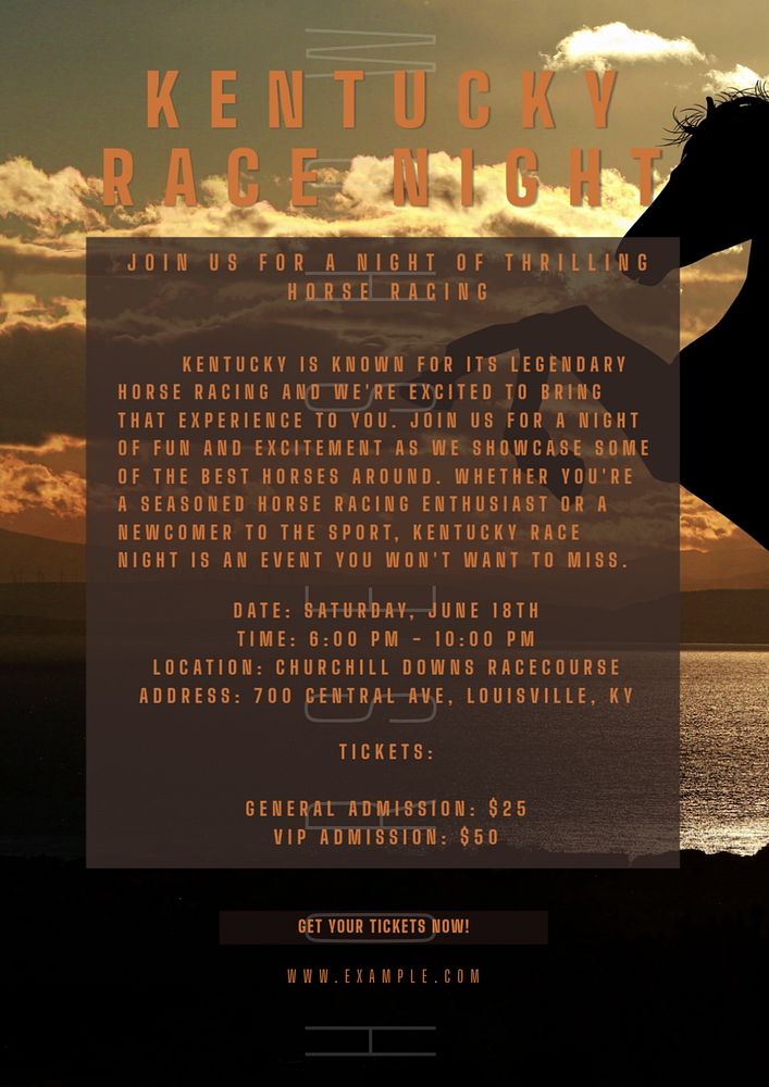 Kentucky race night poster template, | Premium Editable Template - rawpixel