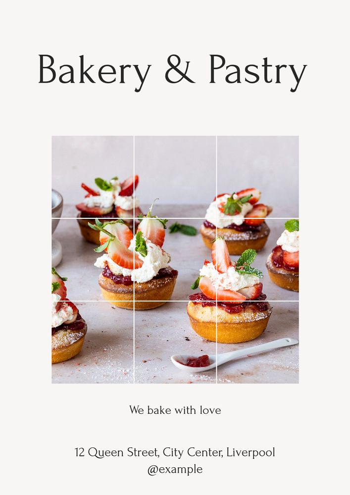 bakery & pastry poster template, | Premium Editable Template - rawpixel