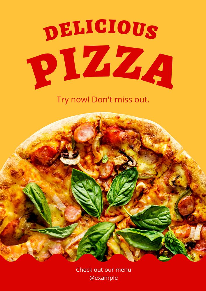 Pizza & restaurant poster template, | Premium Editable Template - rawpixel