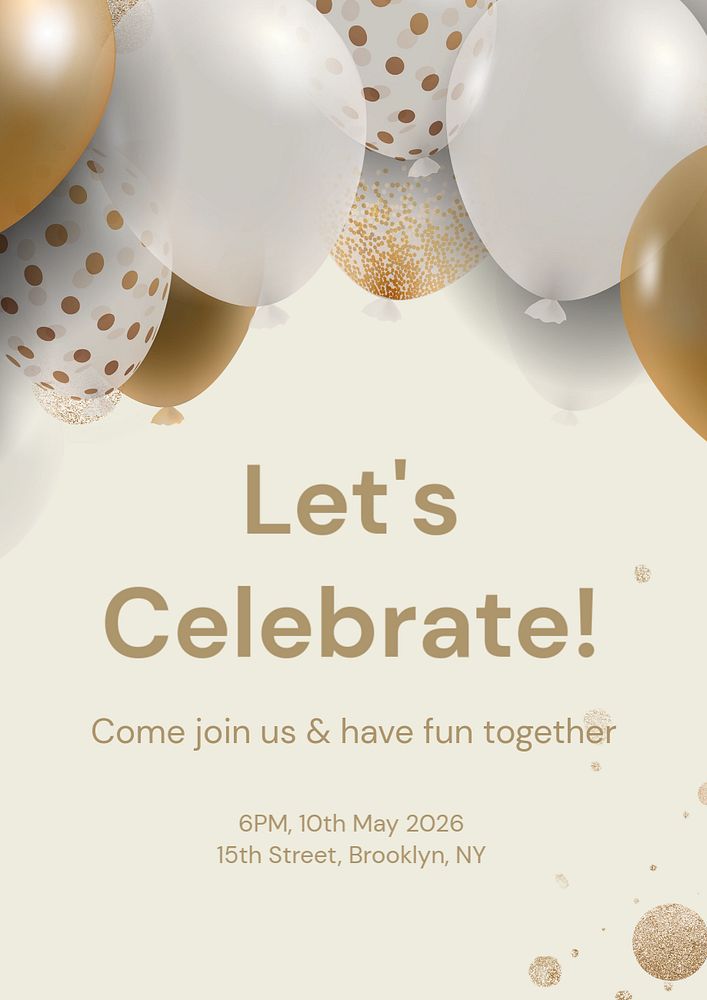 Let's celebrate! poster template, editable | Premium Editable Template ...