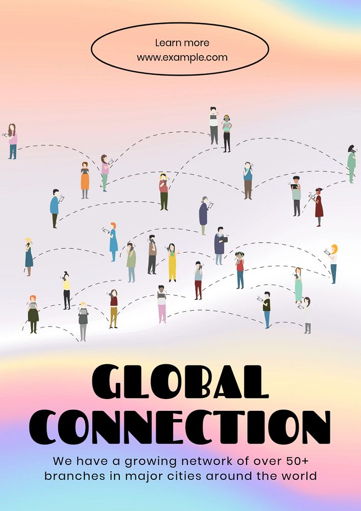 Global connection poster template, editable | Premium Editable Template ...