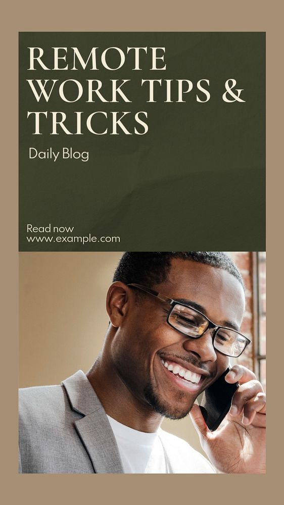 Remote work tips social story | Premium Editable Template - rawpixel