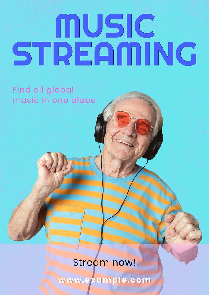 Music streaming poster template, editable | Premium Editable Template ...