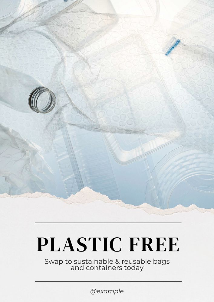 Plastic free poster template, editable | Premium Editable Template ...