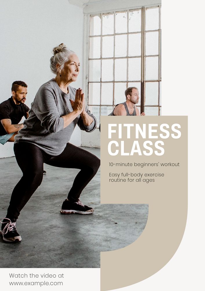 Fitness class poster template, editable | Premium Editable Template ...