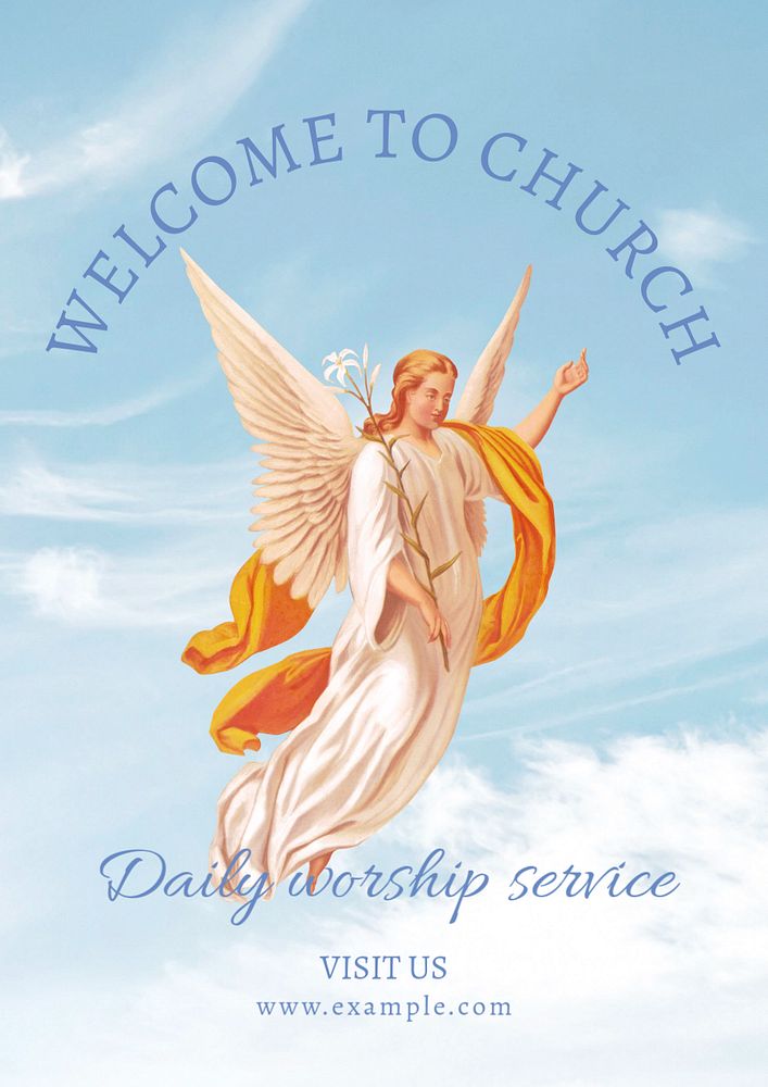 Welcome church poster template, editable | Premium Editable Template ...
