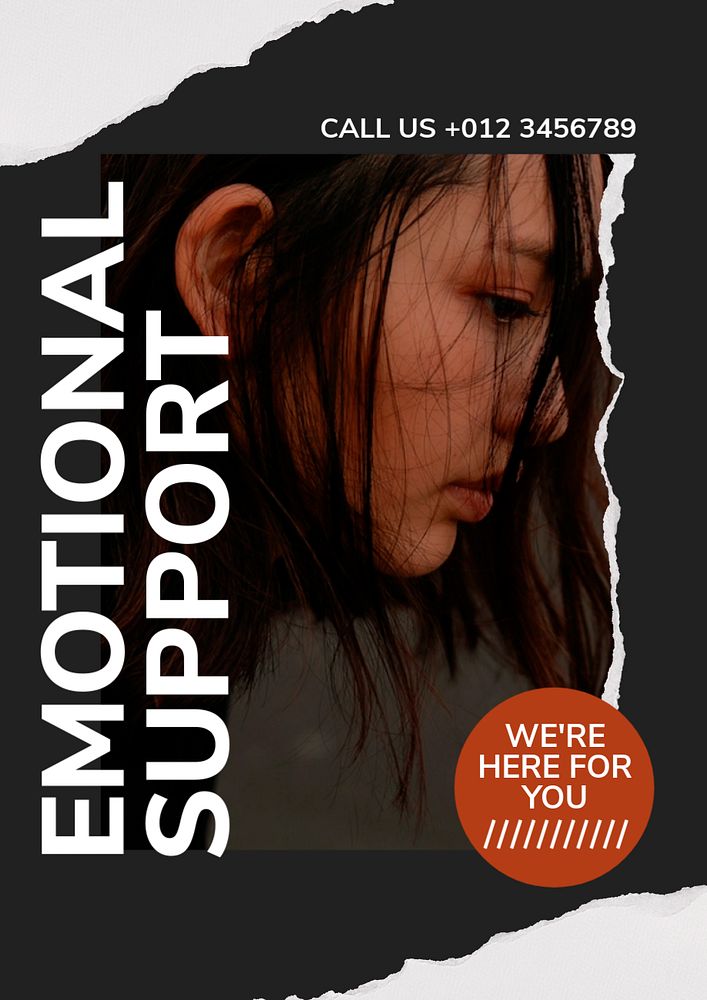 Emotional support poster template, editable | Free Editable Template ...