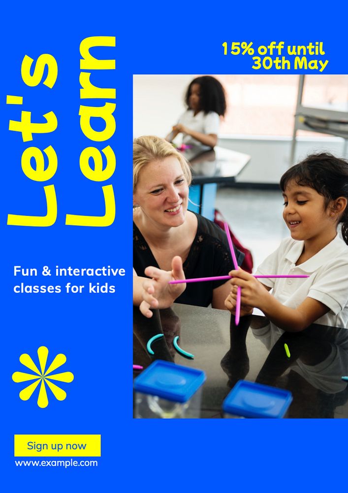 Let's learn poster template, editable | Premium Editable Template ...