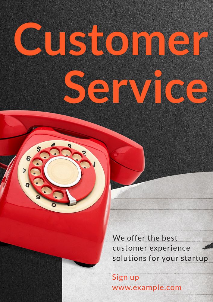 Customer service poster template, editable | Premium Editable Template ...