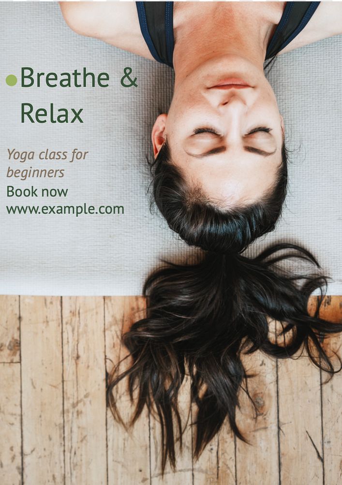 Breathe & relax, yoga poster | Premium Editable Template - rawpixel