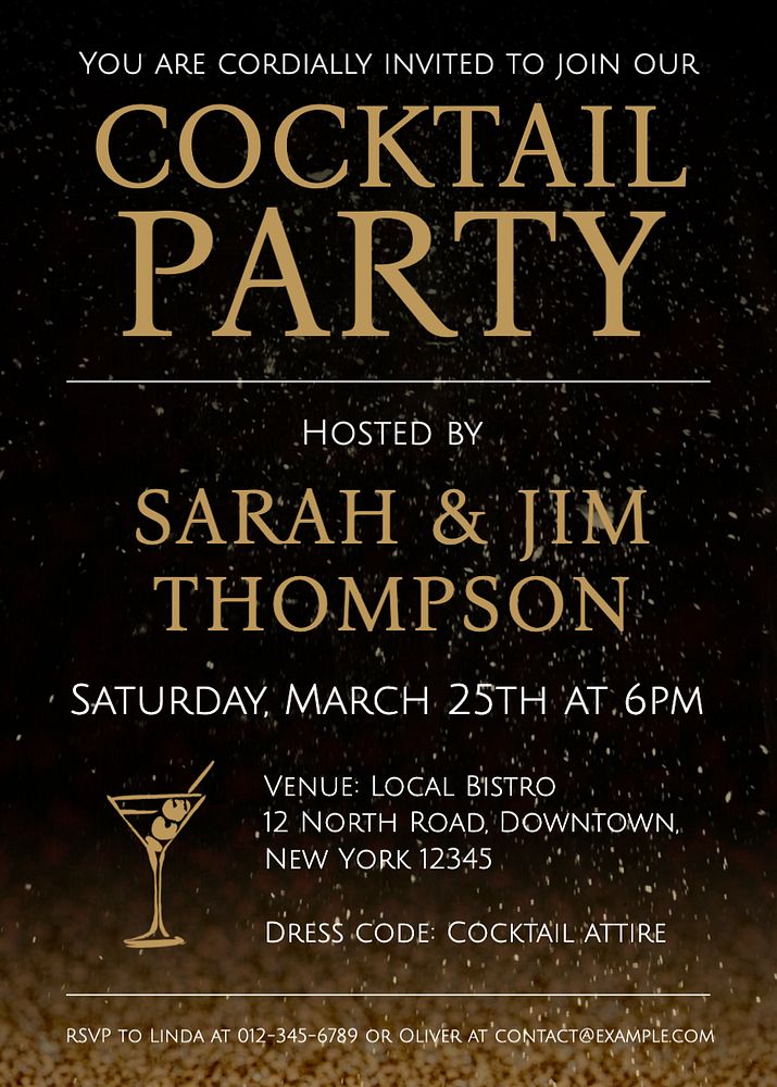 Cocktail party invitation template, editable | Premium Editable ...