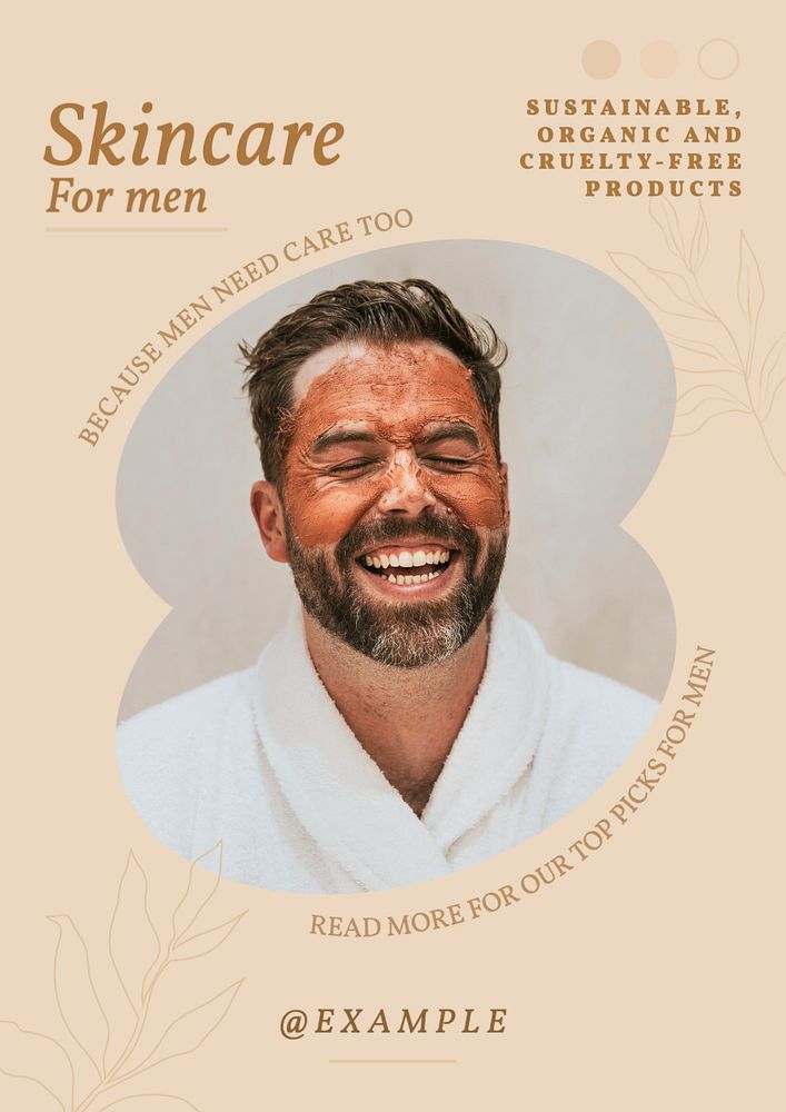 Men's skincare poster template, editable | Premium Editable Template ...