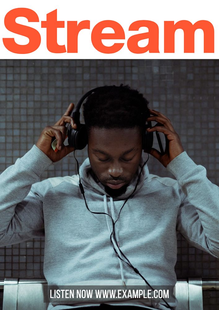 Stream poster template, editable text | Premium Editable Template ...