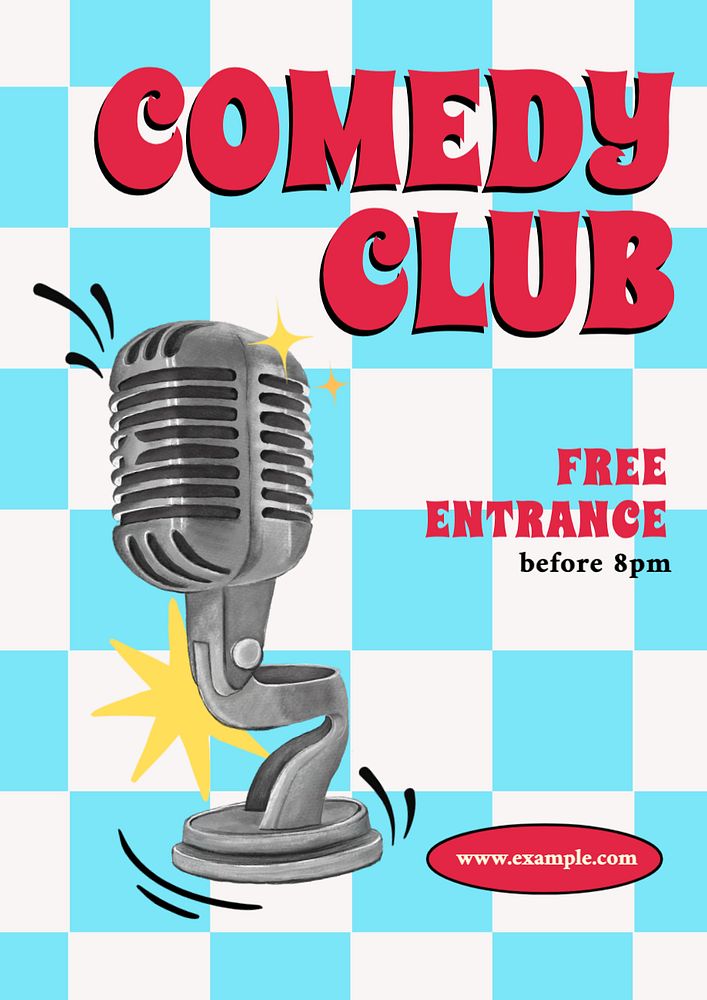 Comedy club poster template, editable | Premium Editable Template ...