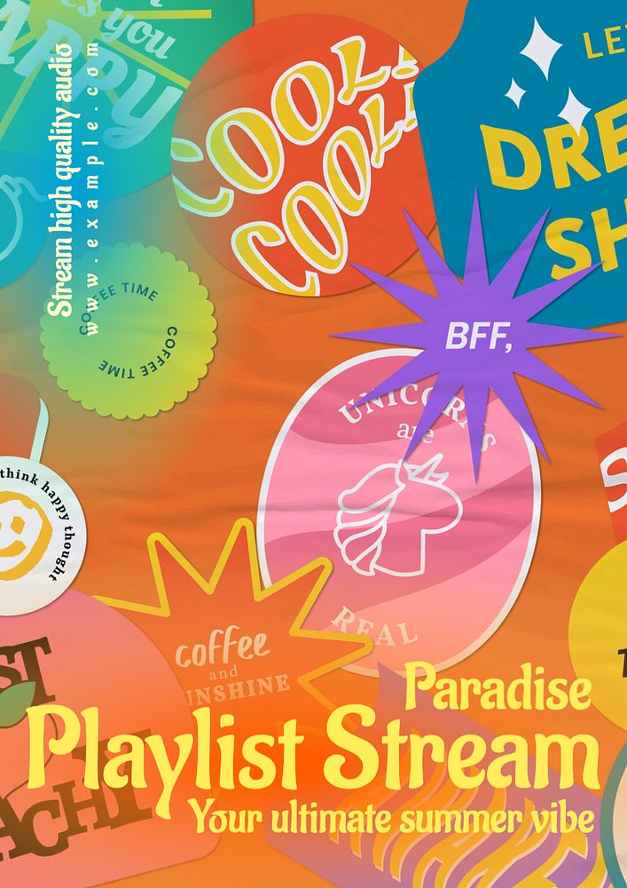 Playlist stream poster template, editable | Premium Editable Template ...