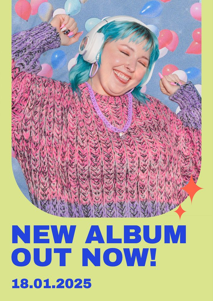 New album poster template, editable | Premium Editable Template - rawpixel