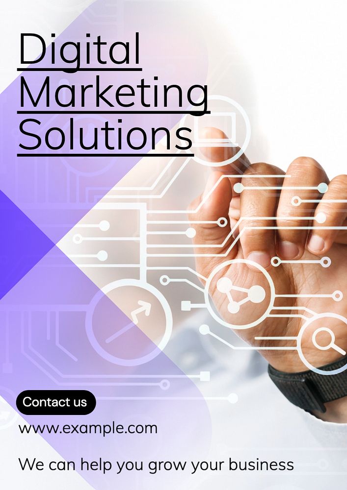 Digital marketing solutions poster template, | Premium Editable ...